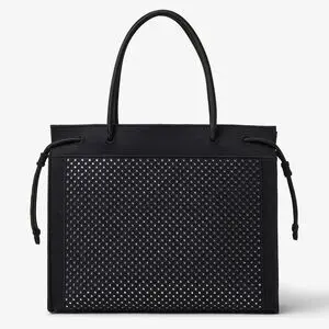 Fendi Magic Shopper Large Black Embroidered Fabric Shopper With Mirrors